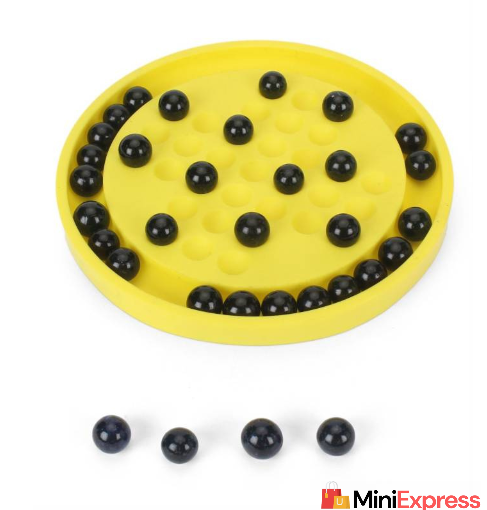 WHITE POPCORN Brainvita Mini Board Game with 33 Glass Marbles ...