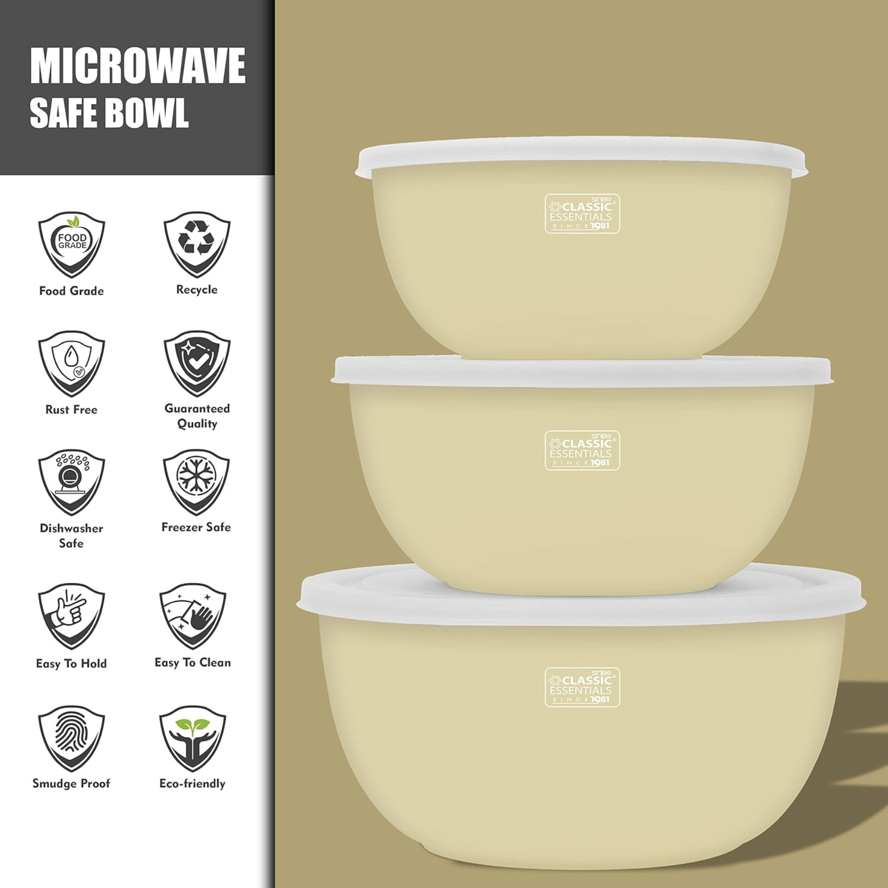 Buy Classic Microwave Safe Mixing Bowls Set in Sri Lanka | miniexpress.lk