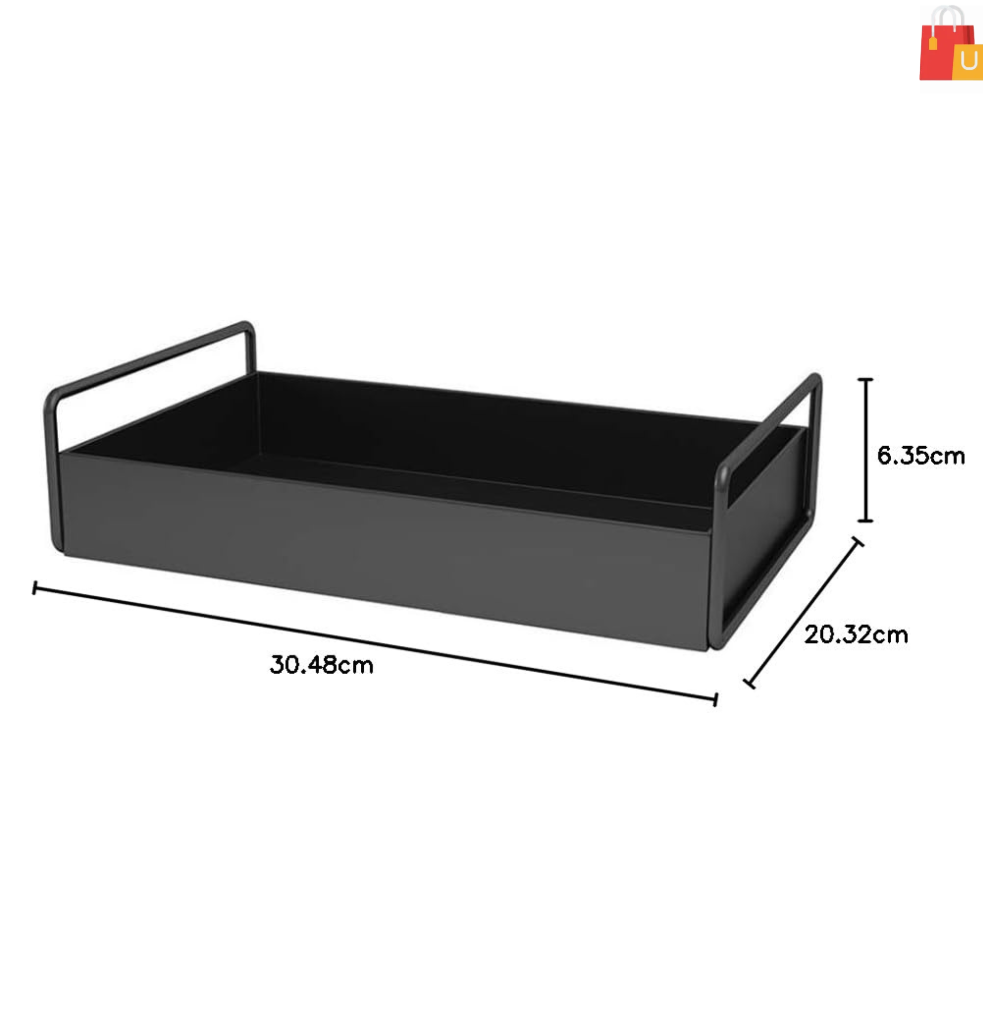 Rectangular Metal Serving Tray with Handles – Versatile for Coffee ...